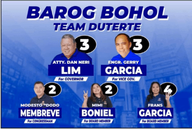 Duterte-backed Dan Lim unveils Bohol provincial candidates - Bohol Tribune